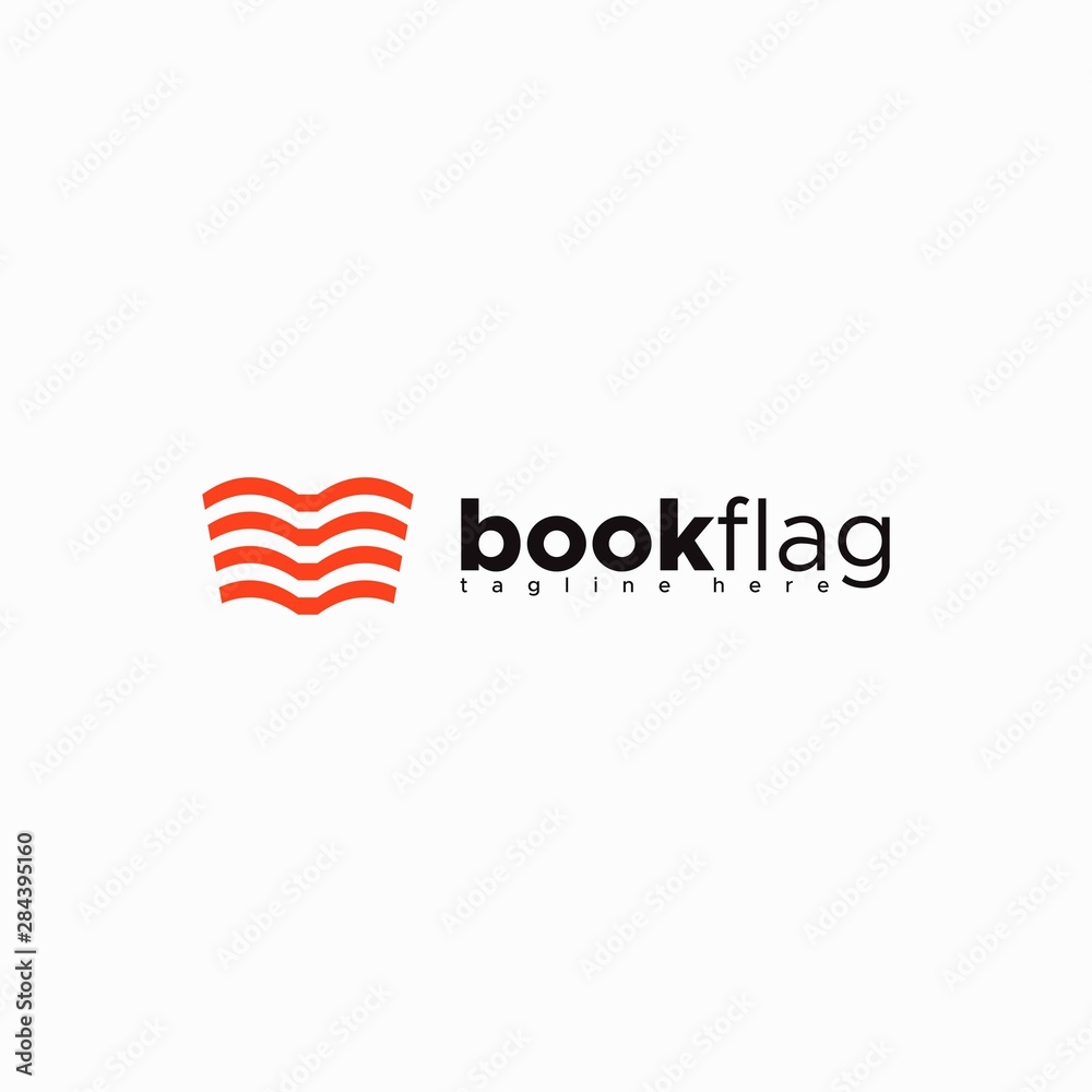 book flag logo design unique Stock Vector | Adobe Stock
