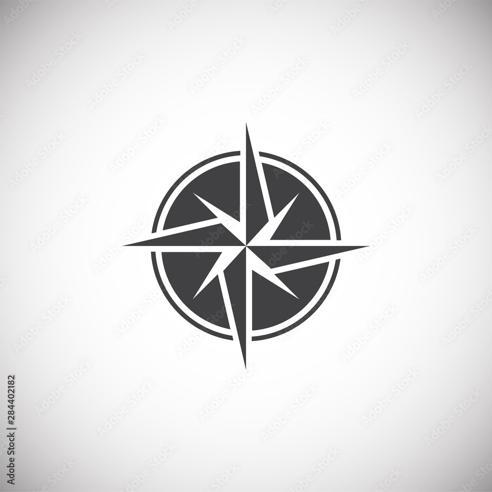 Windrose icon on background for graphic and web design. Simple illustration. Internet concept ...