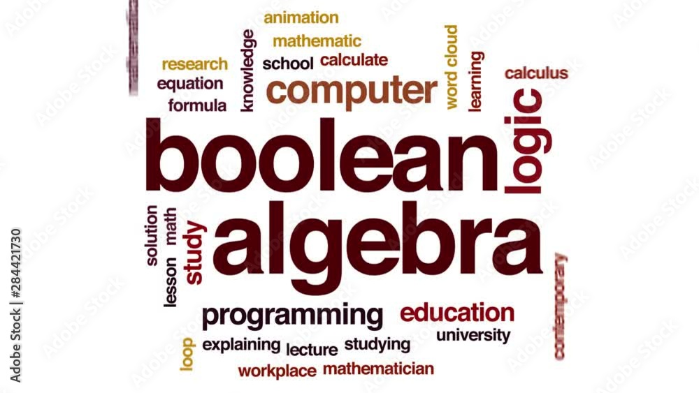 Boolean algebra animated word cloud. Kinetic typography. Stock Video ...