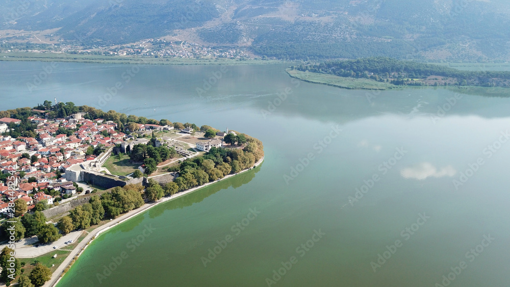 Aerial drone bird's eye view photo of iconic city and castle and mosque ...