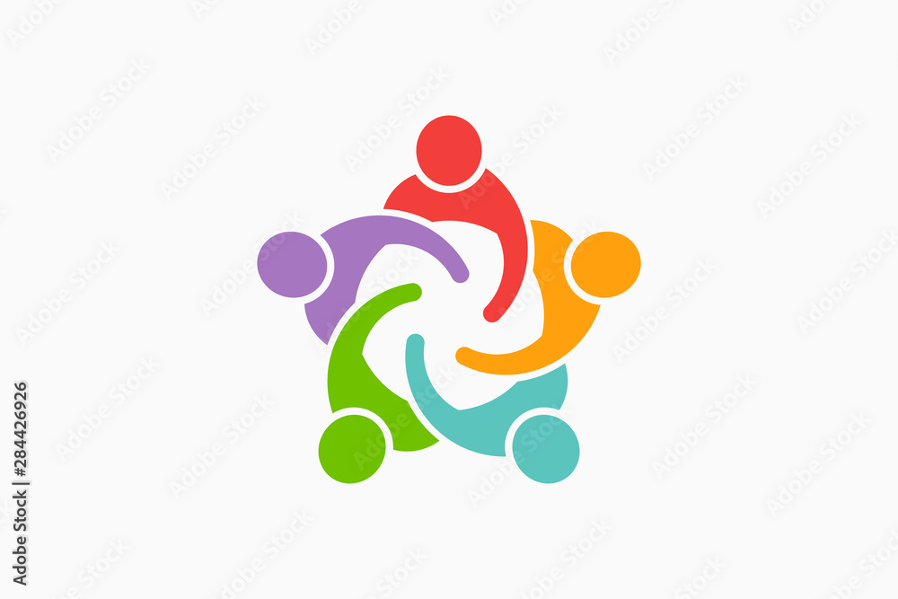 People Reunion Logo. Vector Illustration Stock Vector | Adobe Stock