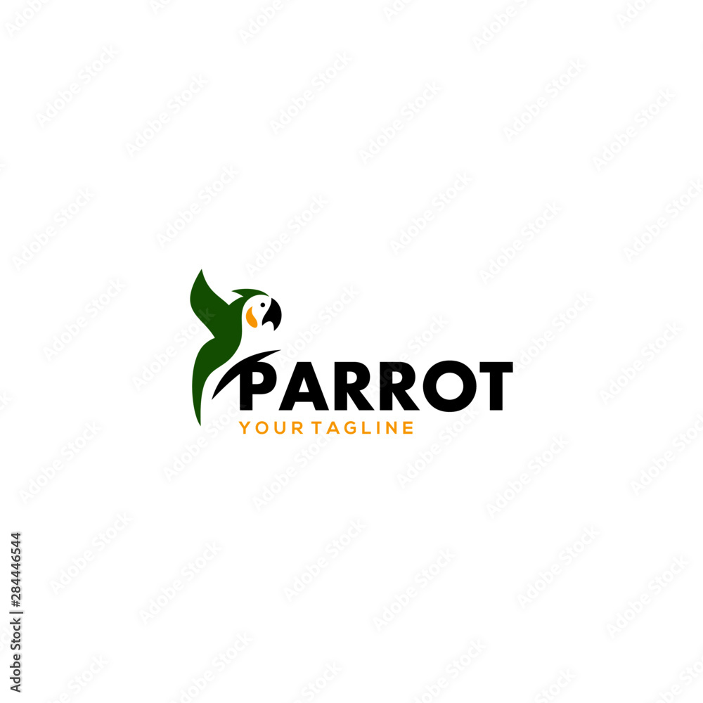 Parrot Logo Design Vector Stock Stock Vector | Adobe Stock