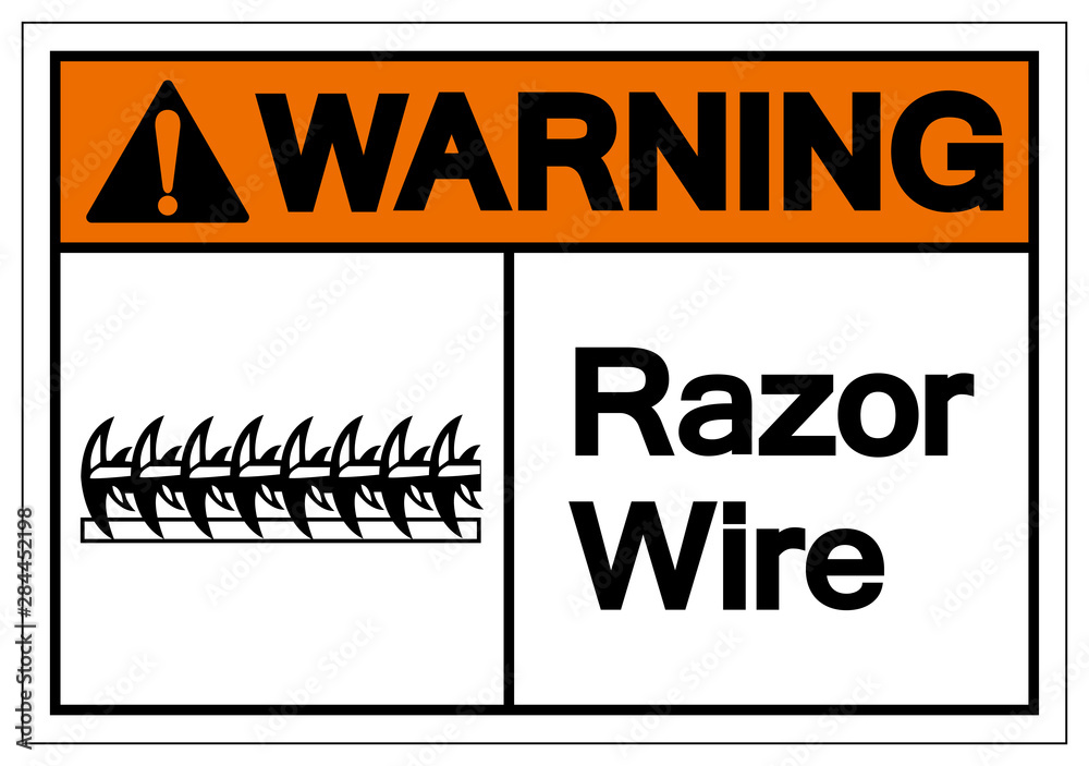 Warning Razor Wire Symbol Sign, Vector Illustration, Isolated On White ...