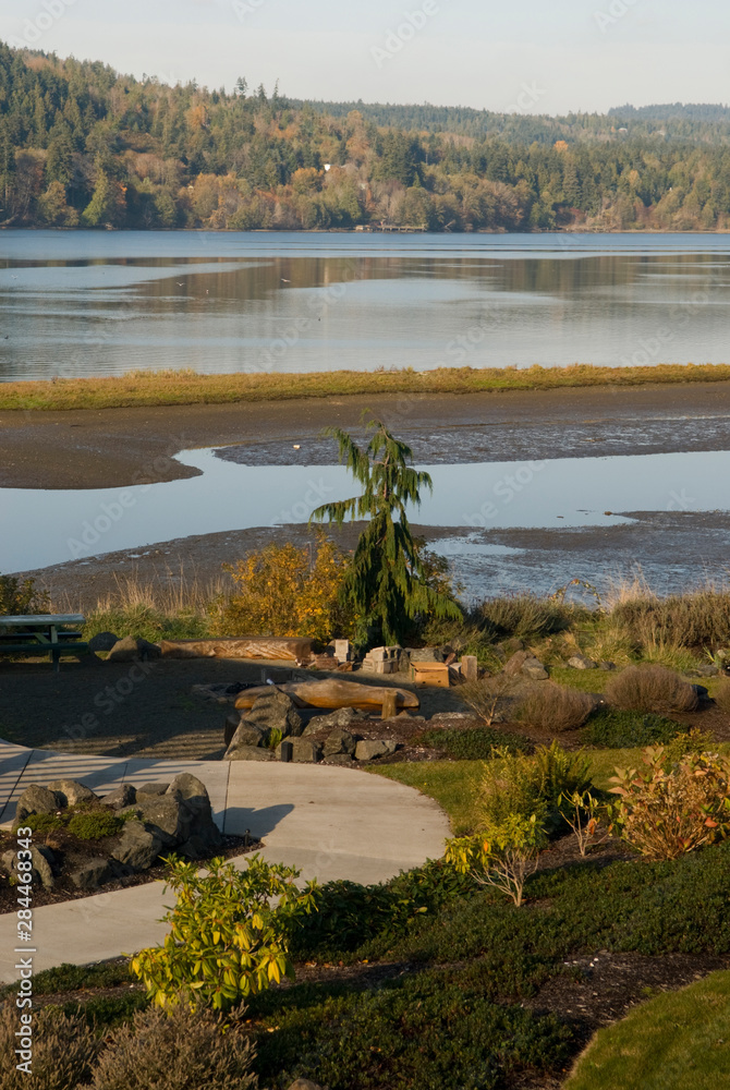 USA, WA, Olympic Peninsula, Sequim. Jamestown S'Klallam Tribal Center ...