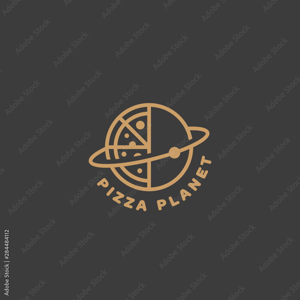 Pizza planet logo Stock Vector | Adobe Stock