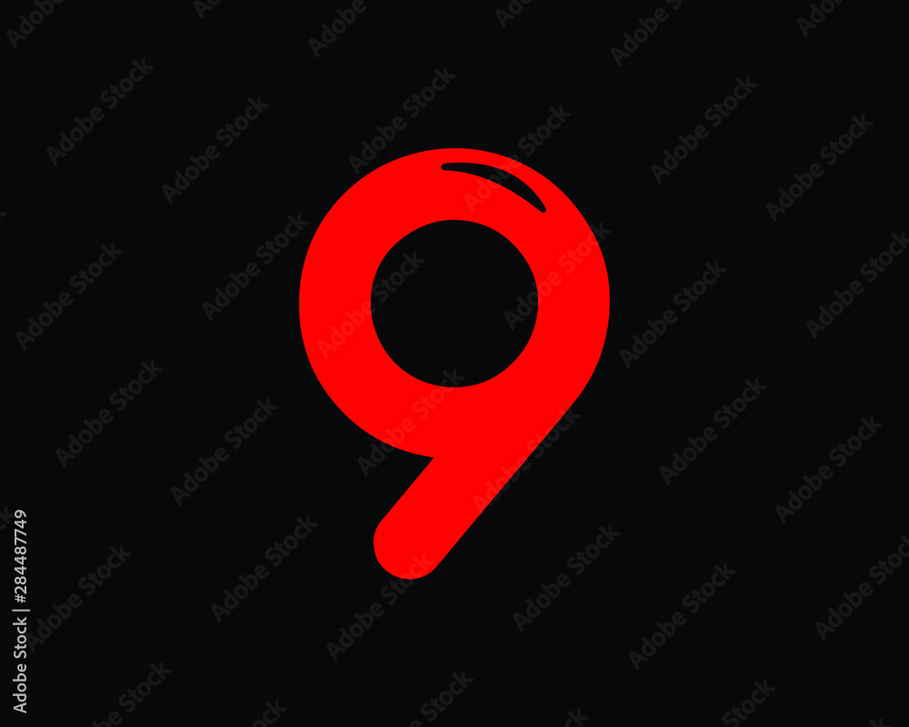 Creative Minimal Letter 9 Logo Design | Nine Logo Design Stock Vector ...
