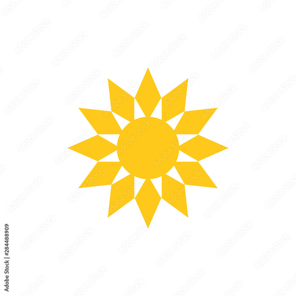 Sun sign symbol icon vector illustration. Sun vector border icon use ...