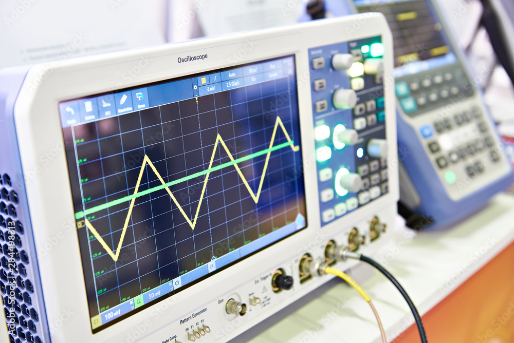 Oscilloscopes in lab Stock Photo | Adobe Stock