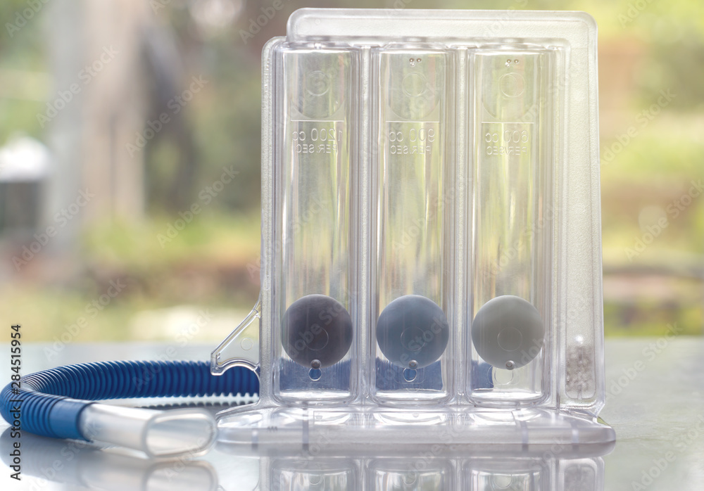 Medical incentives spirometer for monitor strength of lung. Normally ...