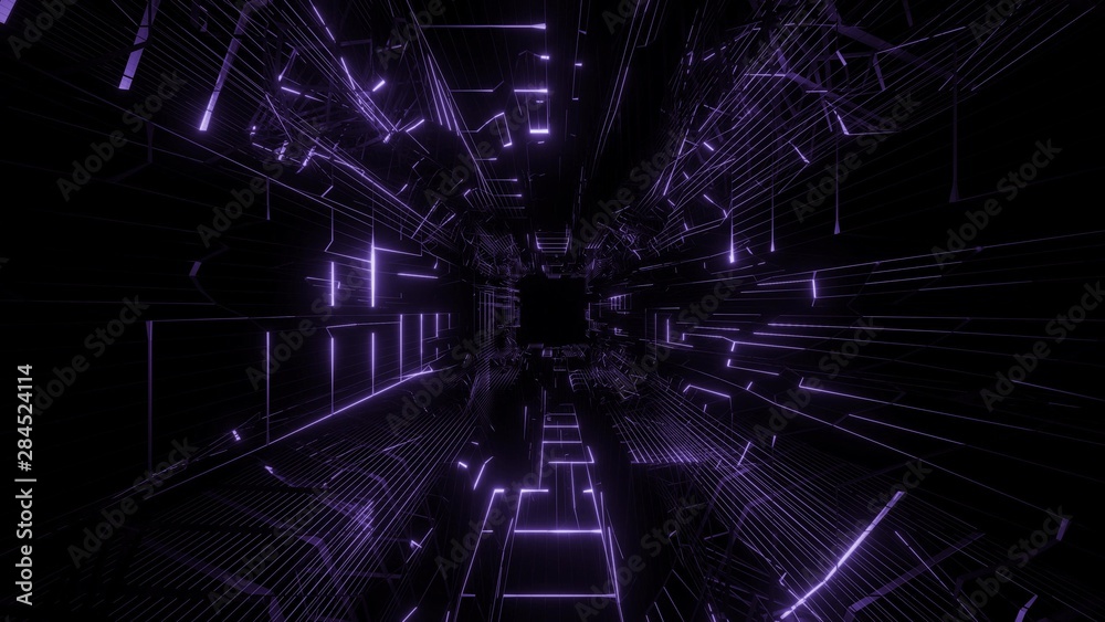 purple wireframe design with nice reflection 3d rendering background ...