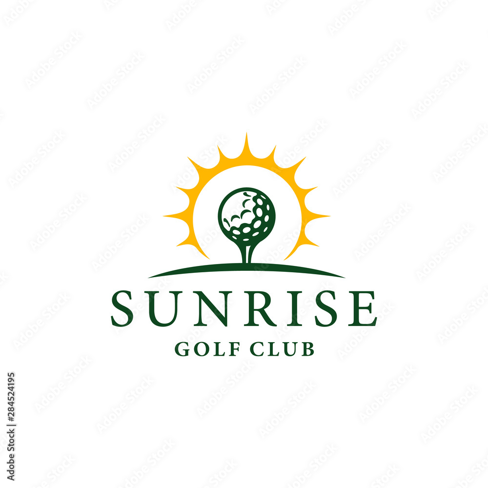Vetor de Abstract golf club symbol of the sunrise logo design ...