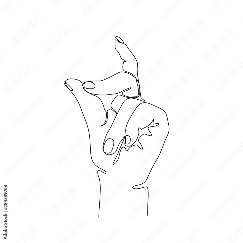 Snap finger. continuous line drawing, snapping finger gesture, tattoo ...