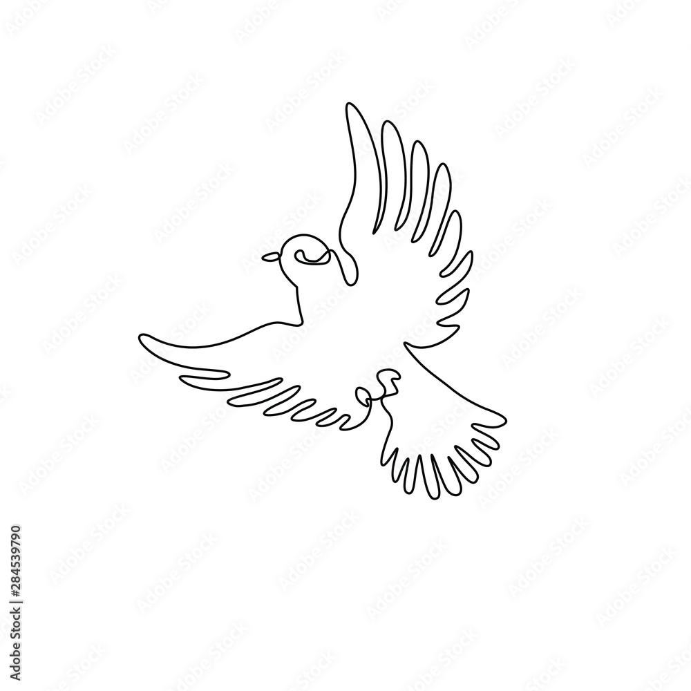 Dove Line Drawing Tattoo