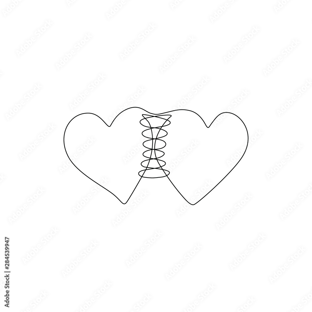 Two Hearts Sewn Together
