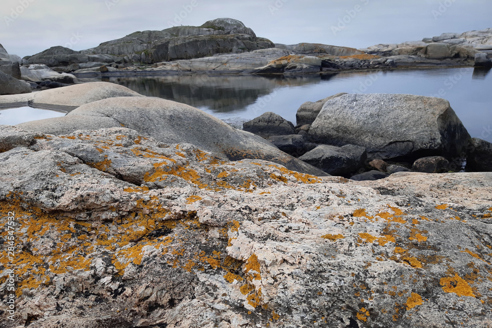 Magestic view of The End of the Earth on Tjome in Norway. Verdens Ende ...