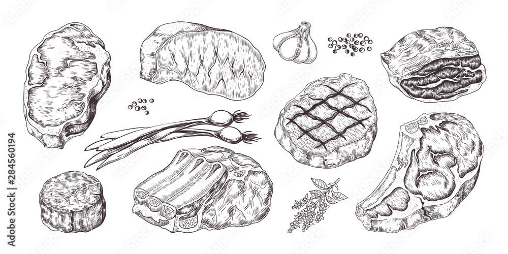 Pork Meat Drawing