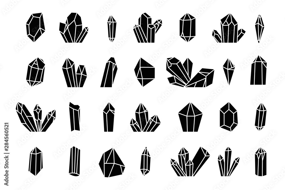 Vector set of hand drawn crystals. Stock Vector | Adobe Stock