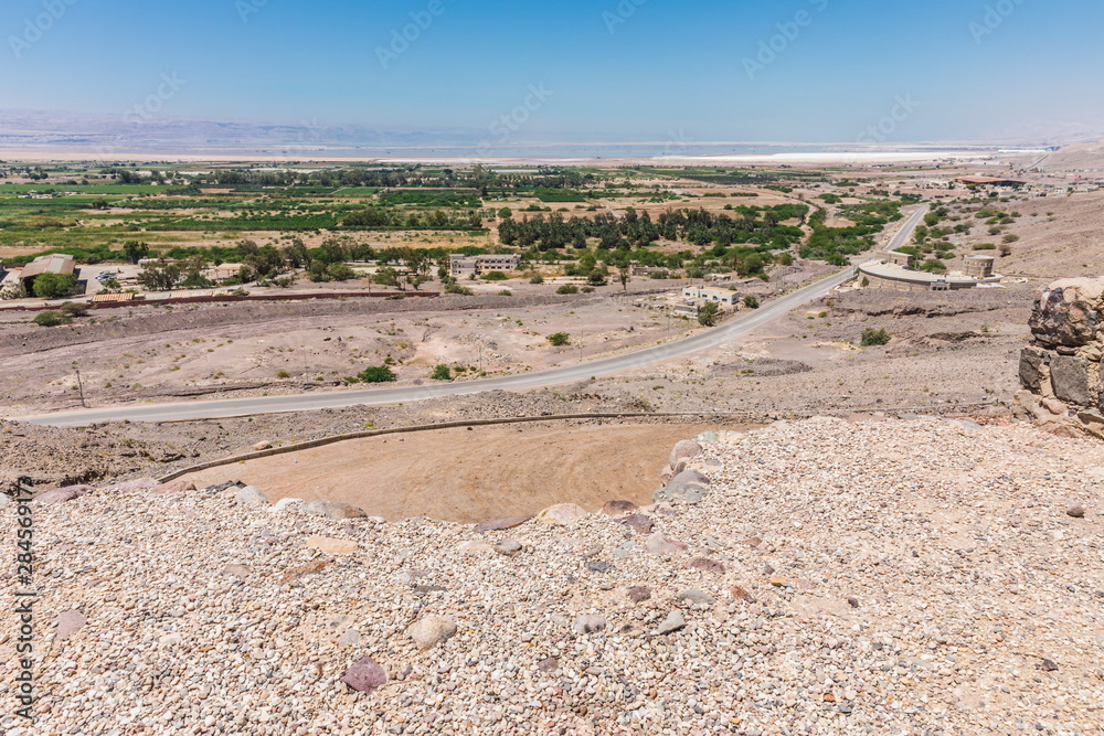 View from the way to the Lot's Cave in Jordan. In ancient times the ...