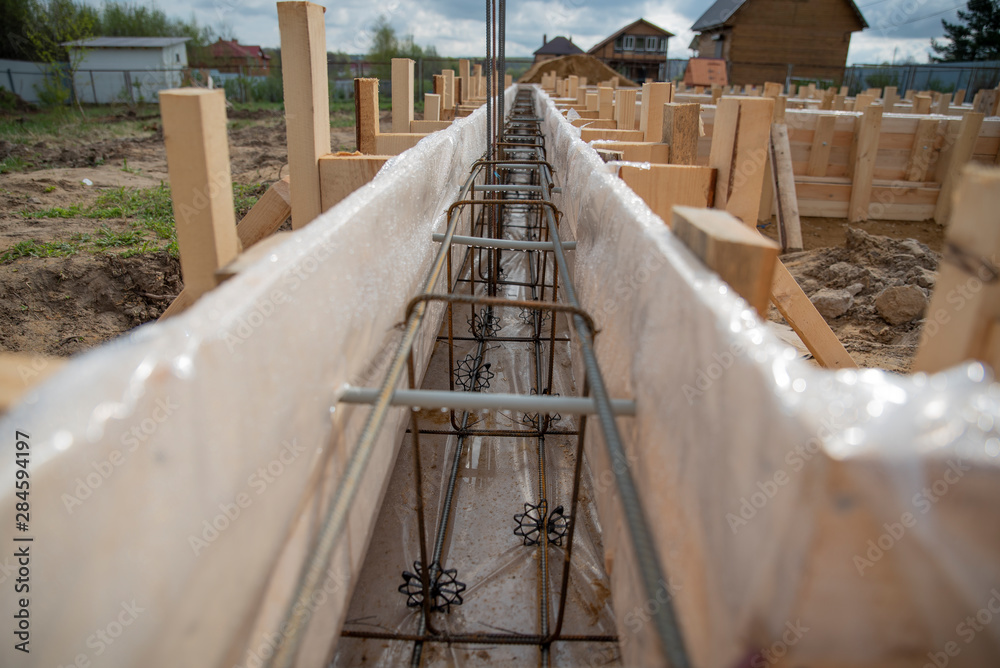 Formwork to fill the foundation Stock Photo | Adobe Stock