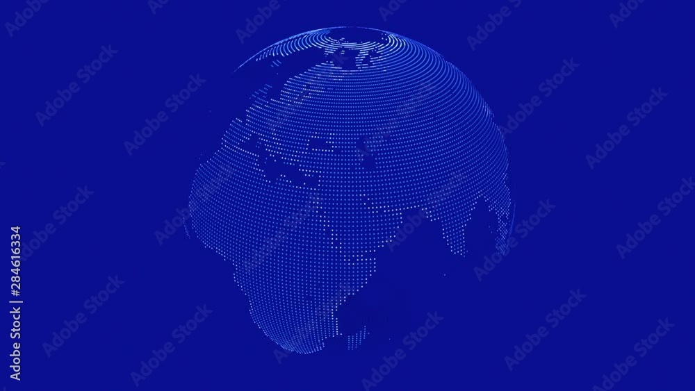 Earth. Planet seamles looping. Rotating globe, shining continents with ...