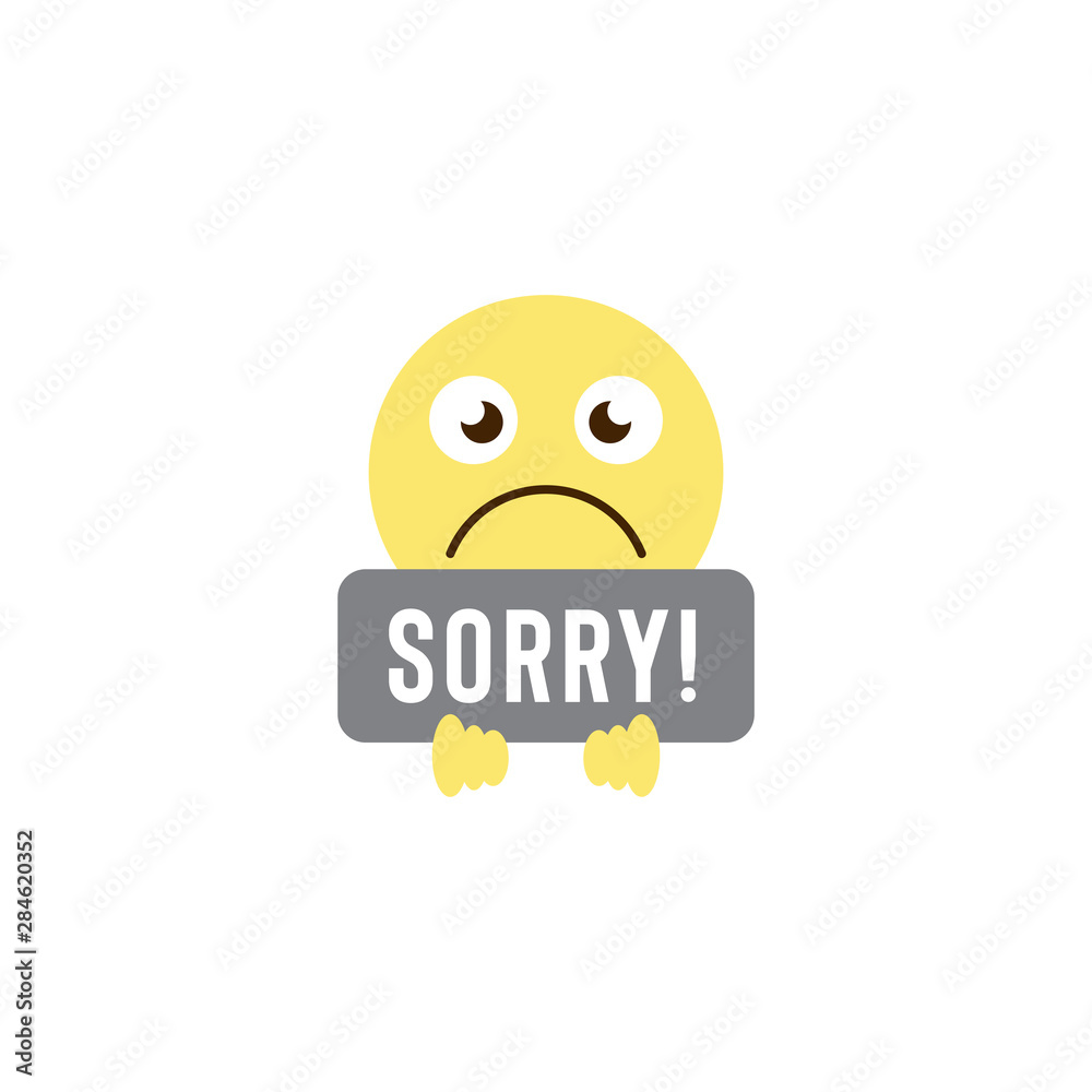 sorry emoticons vector icon symbol isolated on white background Stock ...