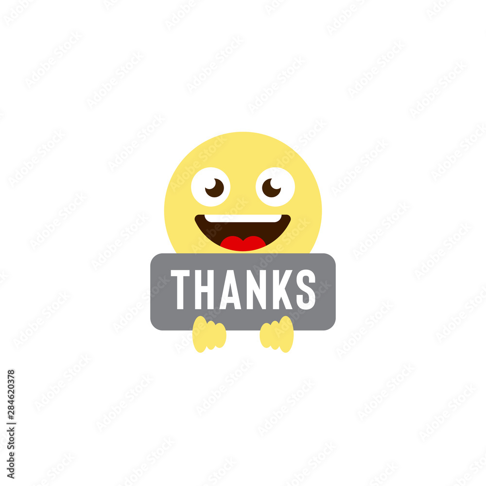 thanks emoticons vector icon symbol isolated on white background Stock ...