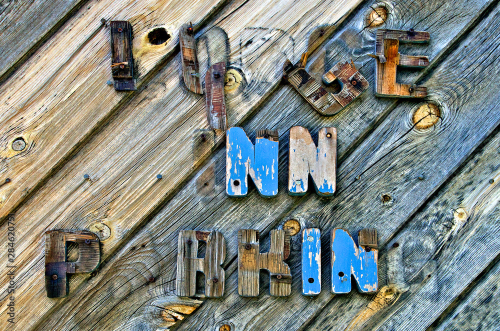 Old parking sign with missing letters Stock Photo | Adobe Stock