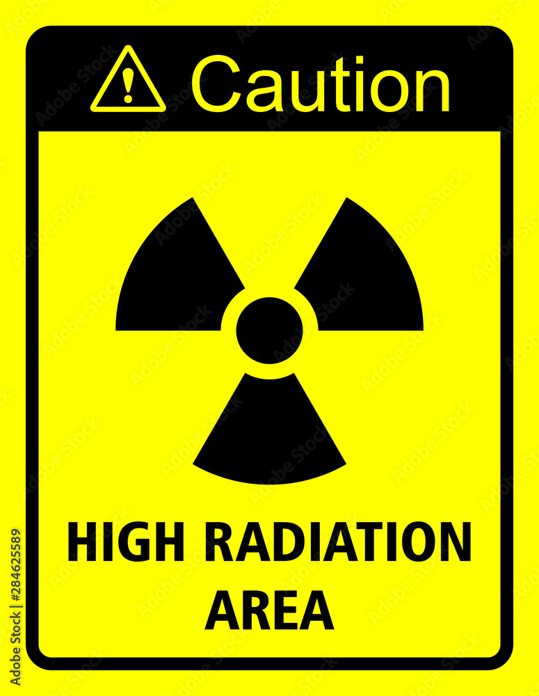 High radiation area warning sign board Stock Vector | Adobe Stock