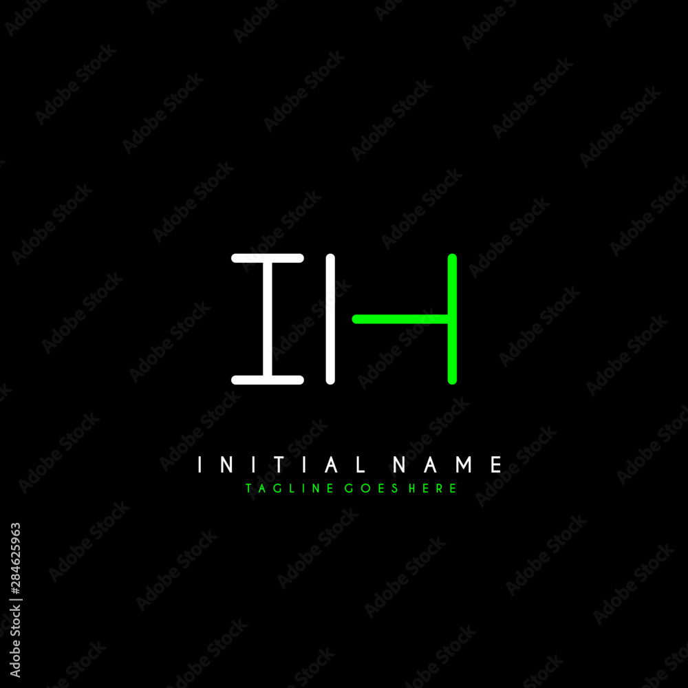 Initial I H IH minimalist modern logo identity vector Stock Vector ...