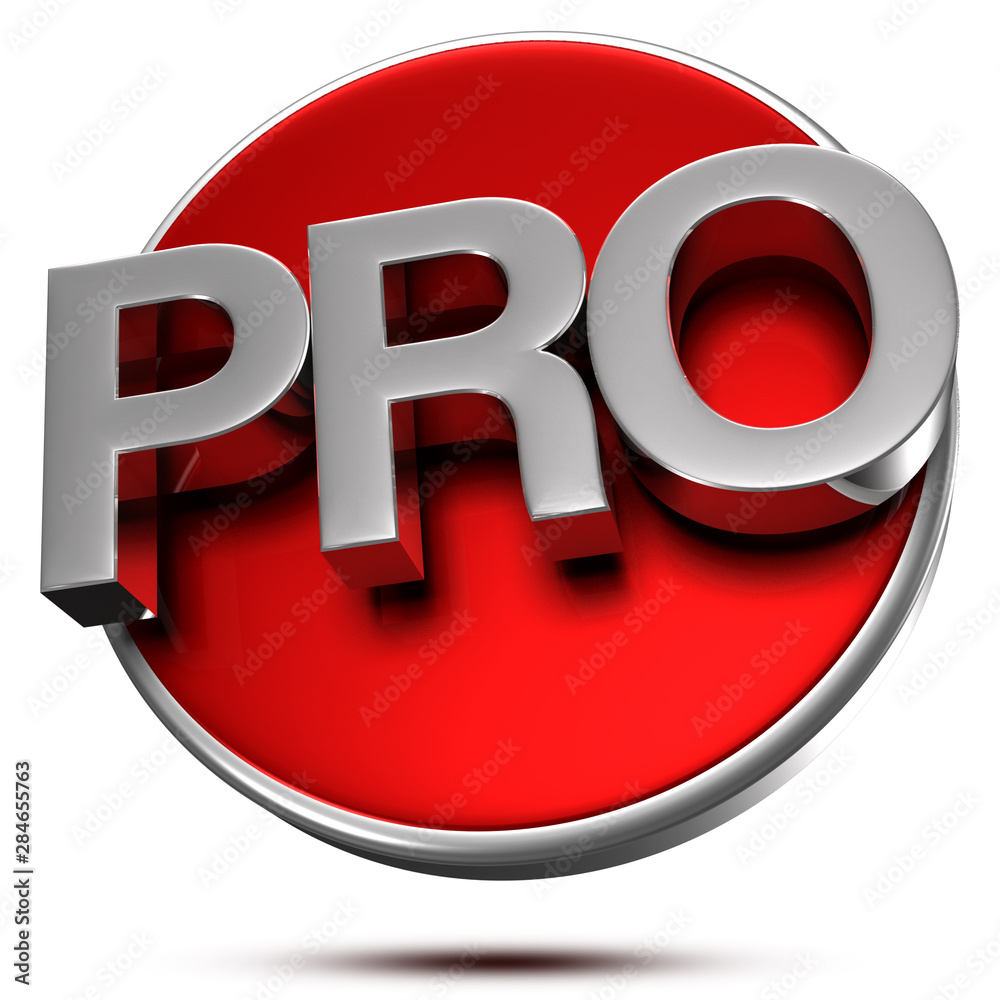 Text Pro 3d rendering on white background.(with Clipping Path). Stock ...