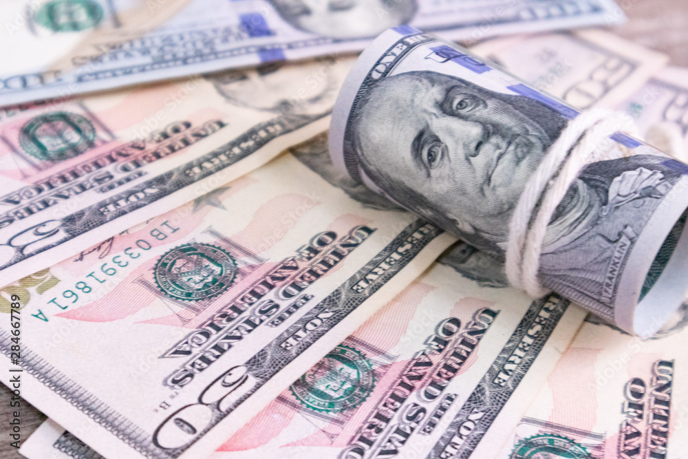 Money USA dollar banknotes for background.Money is any item or ...