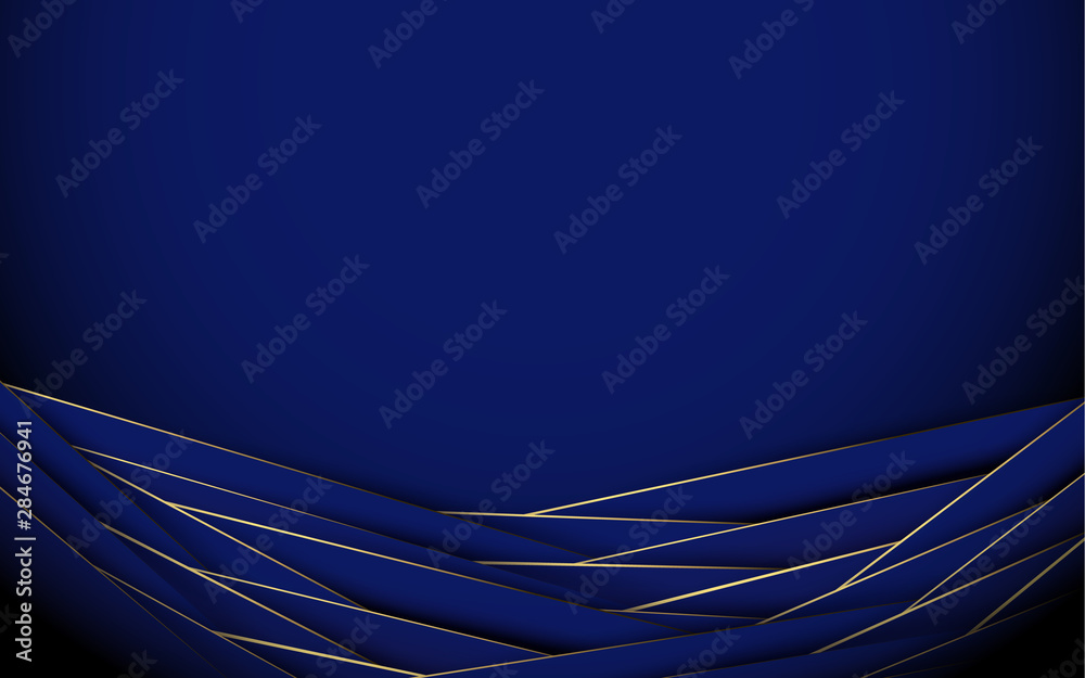 Royal blue and gold luxury. Abstract geometric wavy background Stock ...