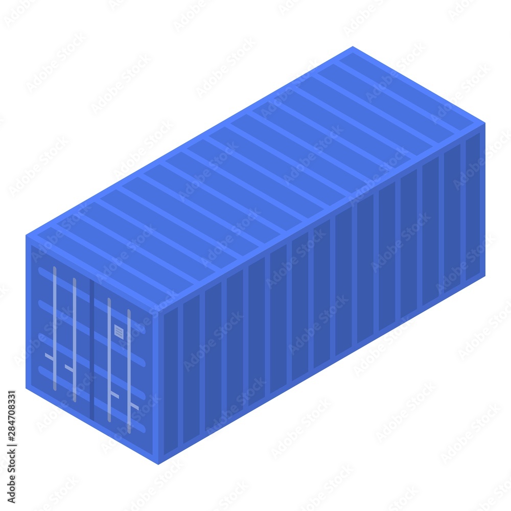 Port cargo container icon. Isometric of port cargo container vector ...