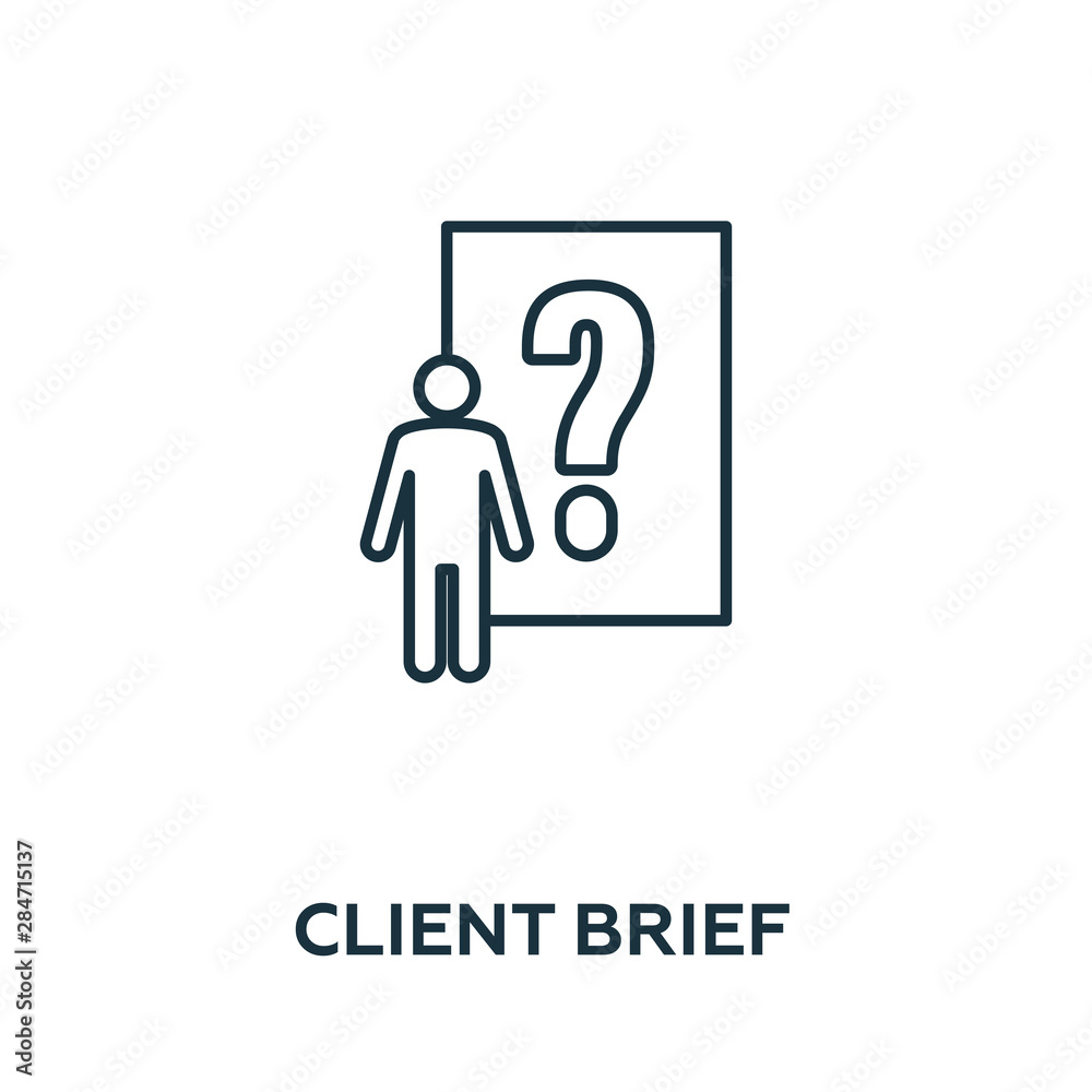 Client Brief vector icon symbol. Creative sign from advertising icons ...