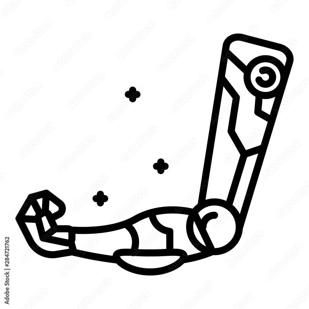 Movable prosthetic arm icon. Outline movable prosthetic arm vector icon ...