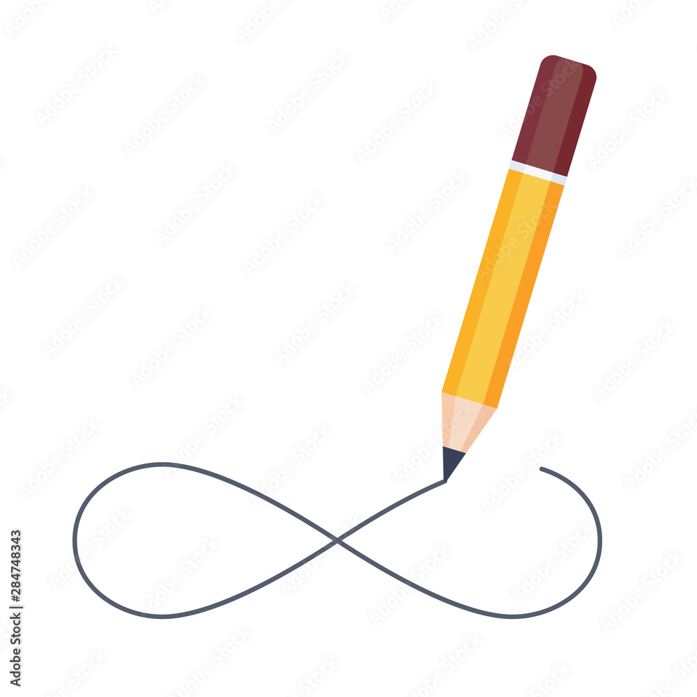 Pencil drawing infinity symbol isolated on white background Stock ...