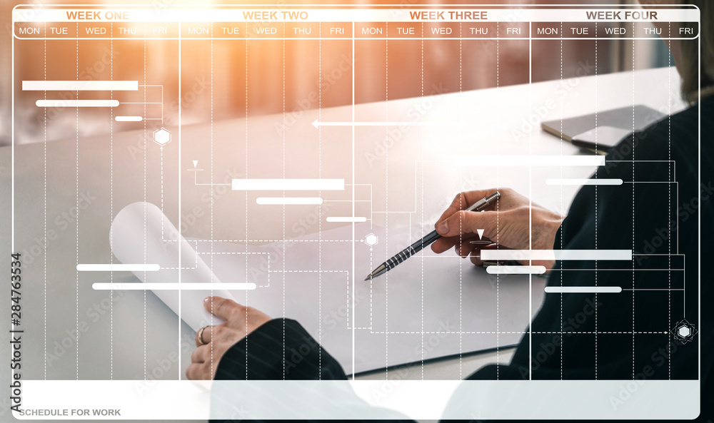 Project management schedule for business planning. Modern graphic ...