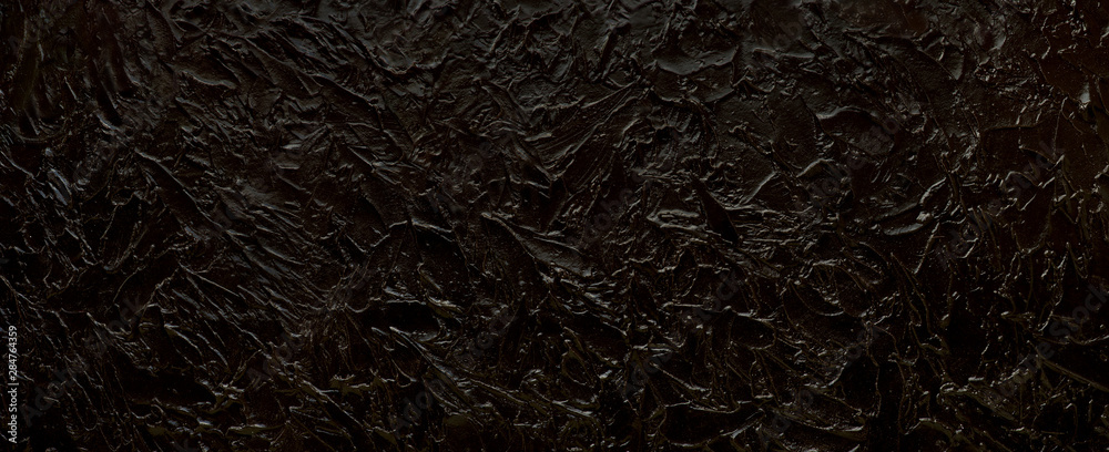 Black texture background. Panorama in the form of a black textural ...