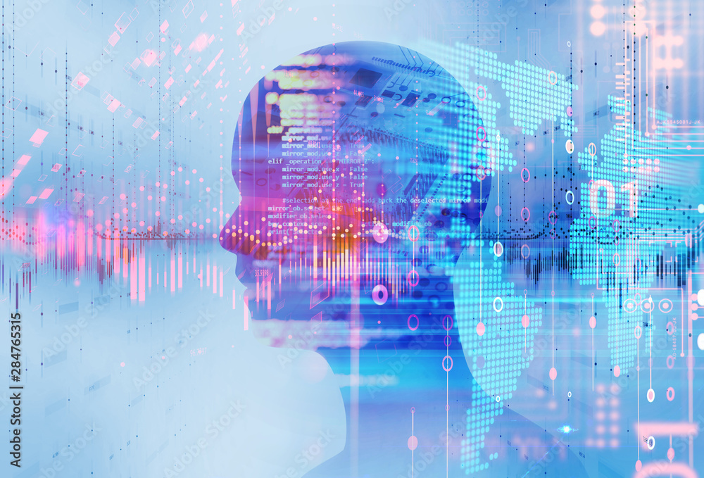 Programming code abstract technology background of software developer ...