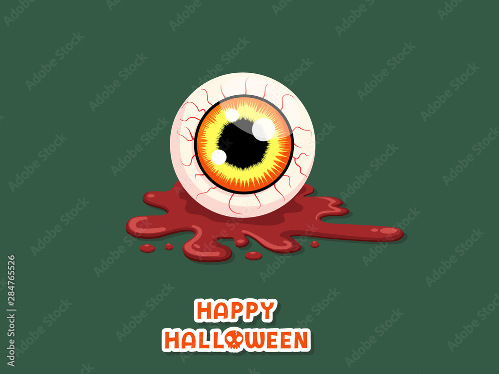 Happy Halloween. icon Creepy eye ball. Concept colorful cartoon vector ...