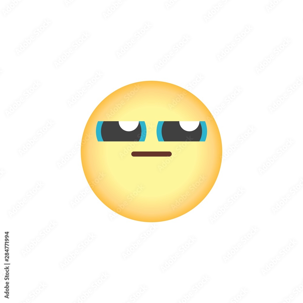 Sly face emoticon flat icon, vector sign, expressionless face emoji ...
