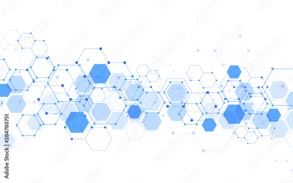 Molecular Structure Abstract Tech Background Medical Design Vector