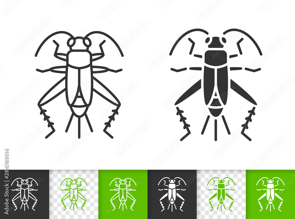 Cricket Bug simple black outline vector icon Stock Vector | Adobe Stock