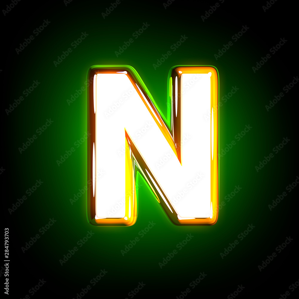 The Letter N In Green