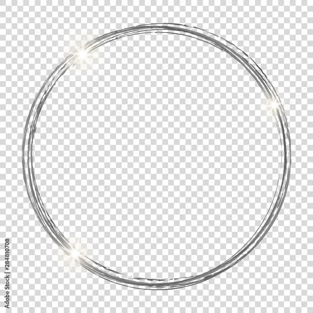 silver round frame on transparent background Stock Vector | Adobe Stock