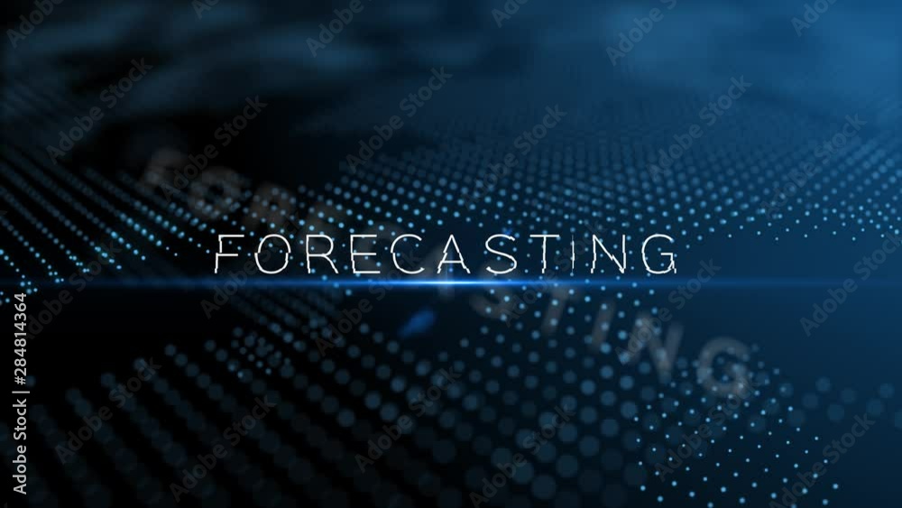 Forecasting modern intro text 3D animation with lens flare and depth of ...