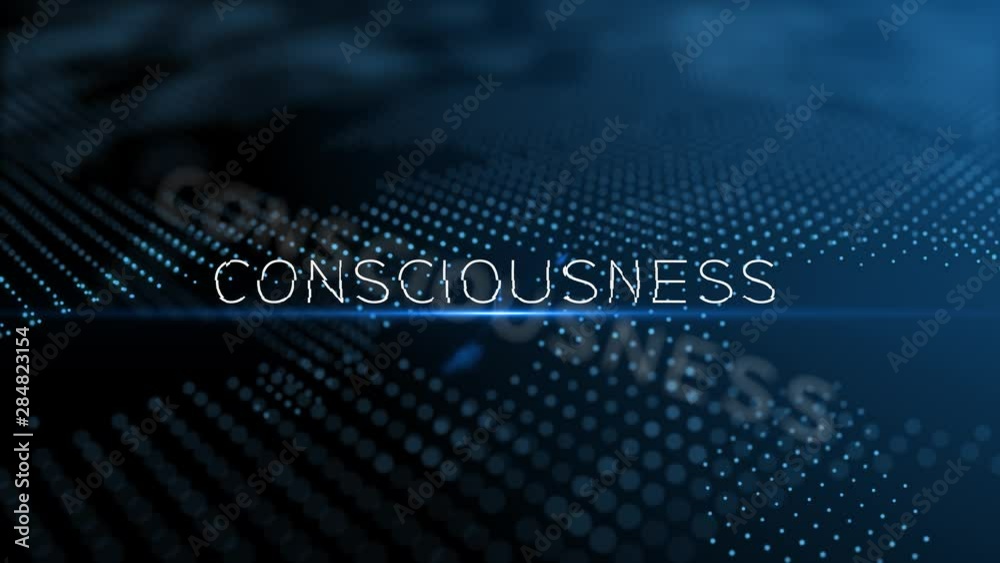 Conciousness modern intro text 3D animation with lens flare and depth ...