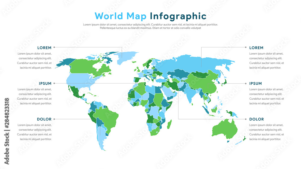 World Map Infographics Vector for Presentation and Slide Show. WIth ...