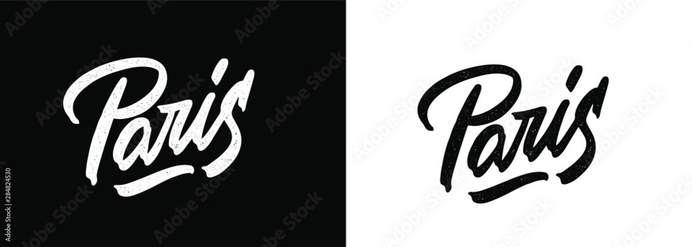 Paris handwritten city name.Modern Calligraphy Hand Lettering for ...