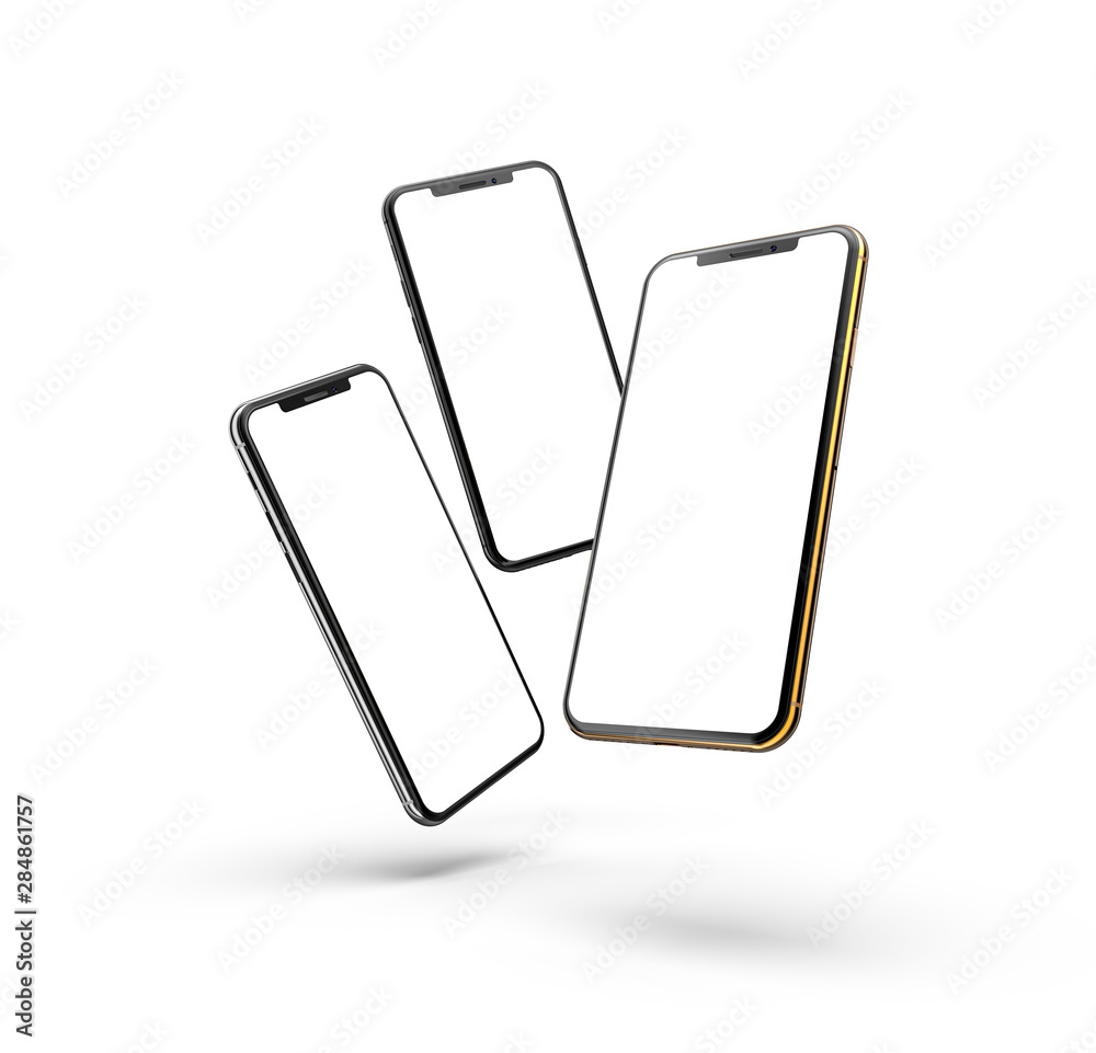 Smartphones design, template, isolated on white. Template, mockup ...